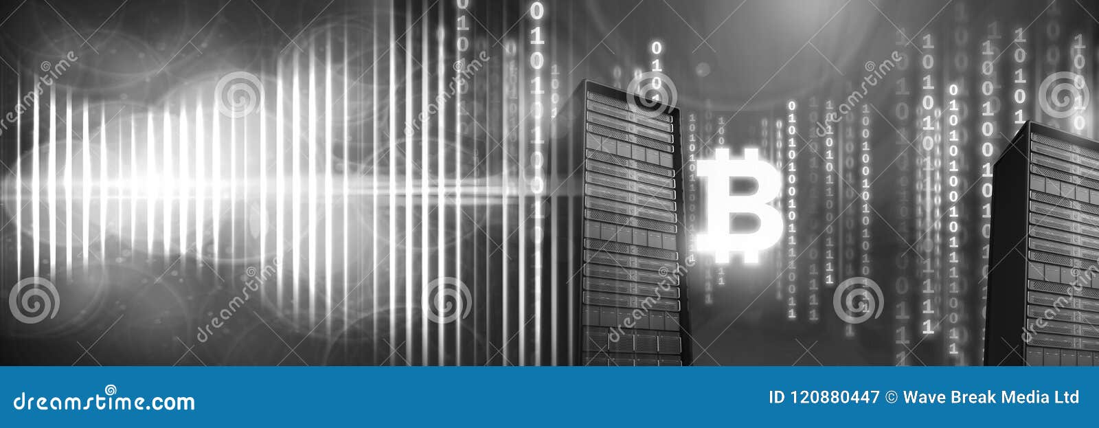 Computer Servers and Bitcoin Technology Information Interface ...