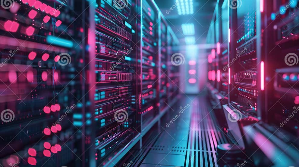 Computer Servers in Modern Big Data Center, Room for Information ...