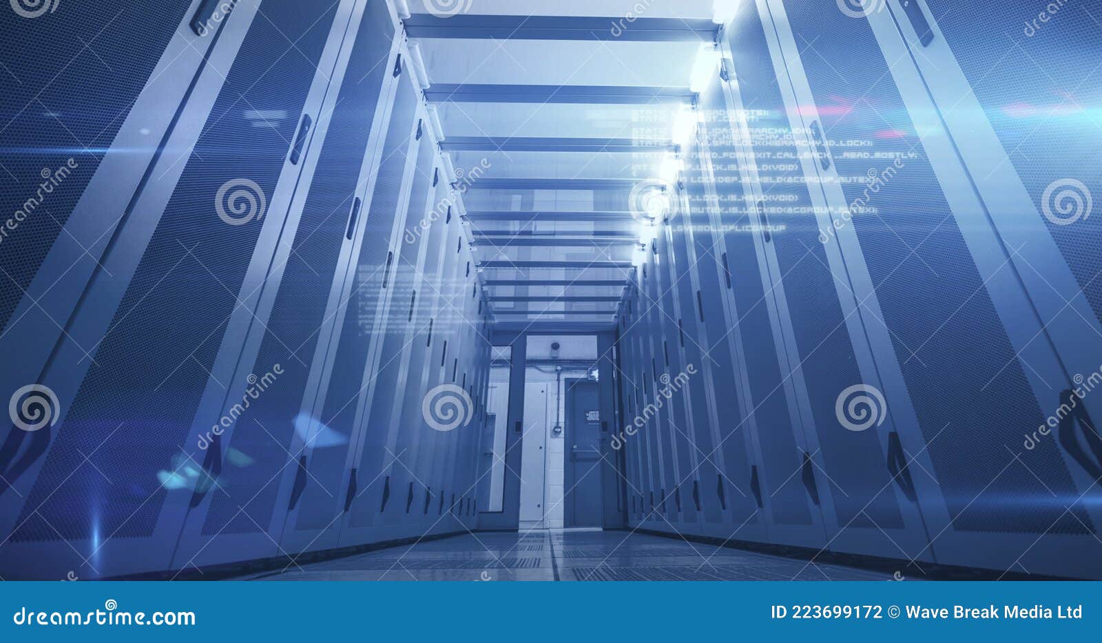 Computer Servers in a Server Room with Glowing Lights Stock ...