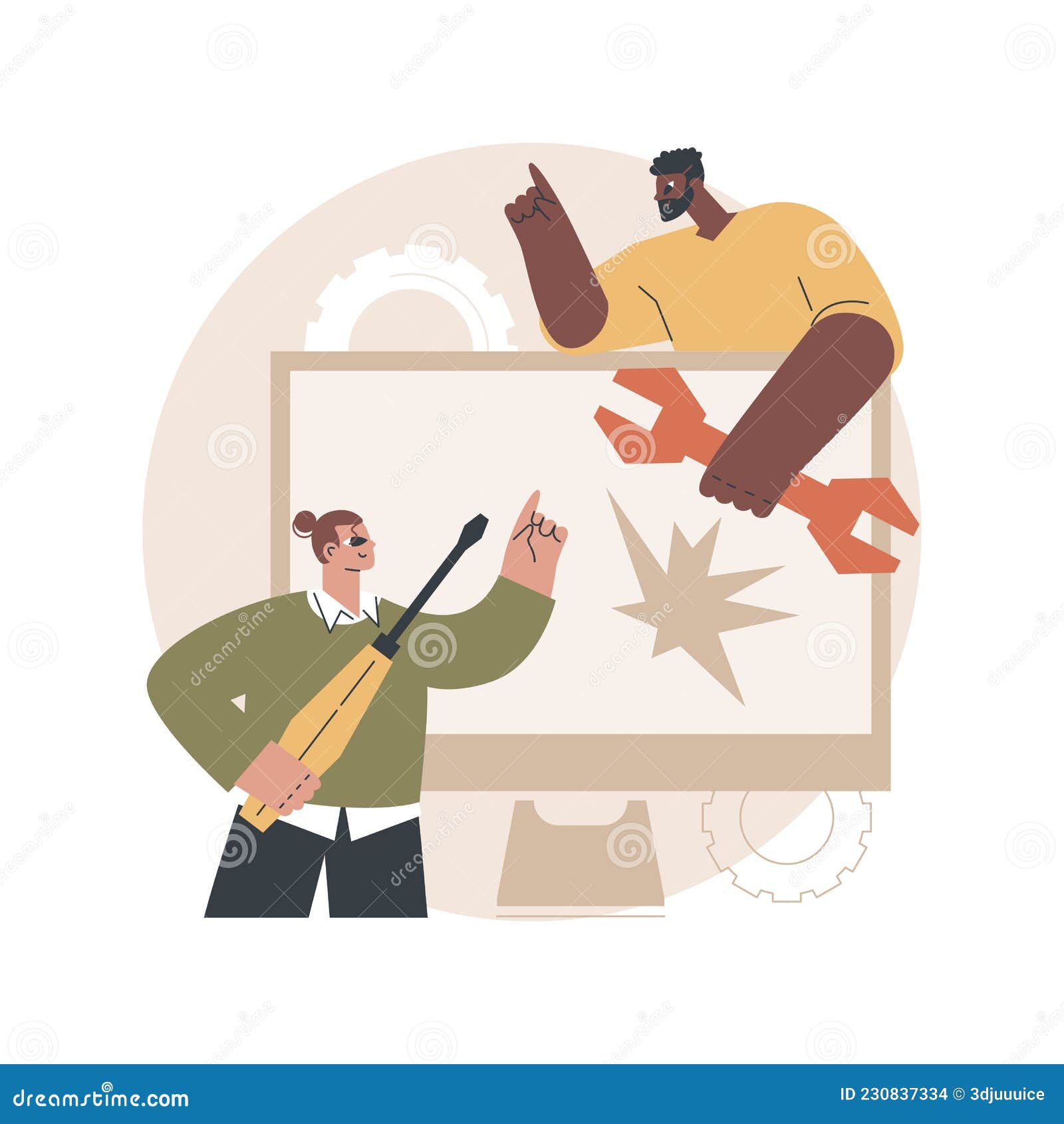 Computer Service Abstract Concept Vector Illustration. Stock Vector ...