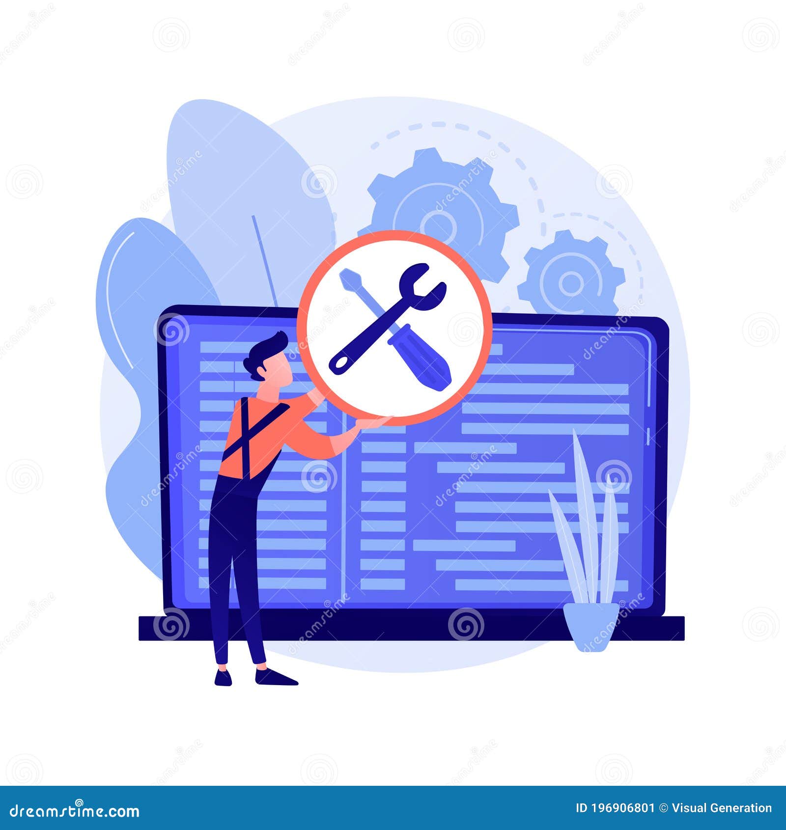 Computer Service Abstract Concept Vector Illustration. Stock Vector ...