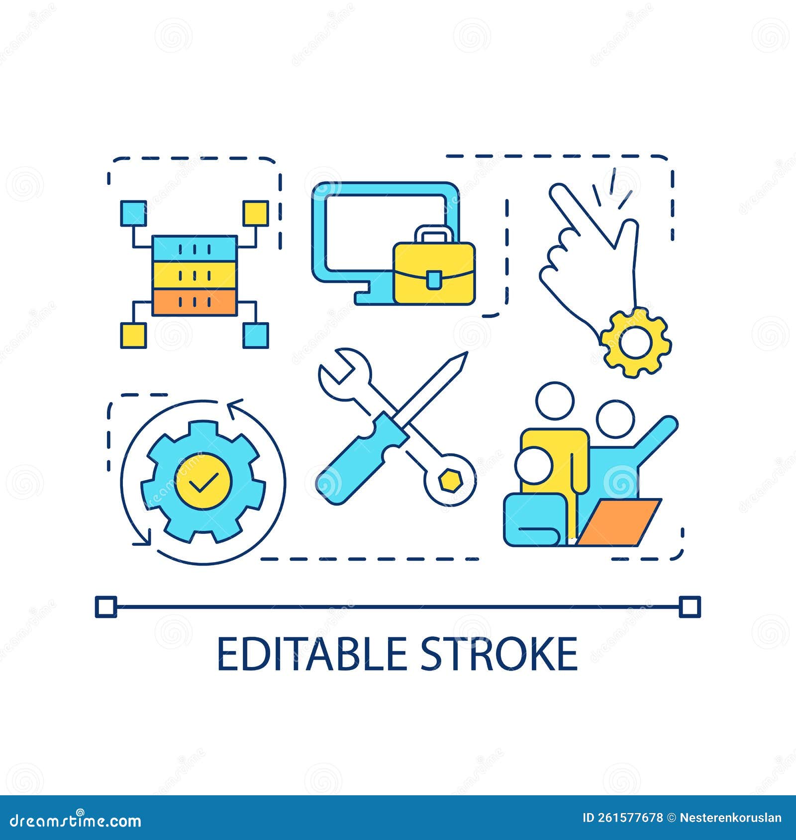 Computer Service Concept Icon Stock Vector - Illustration of computer ...
