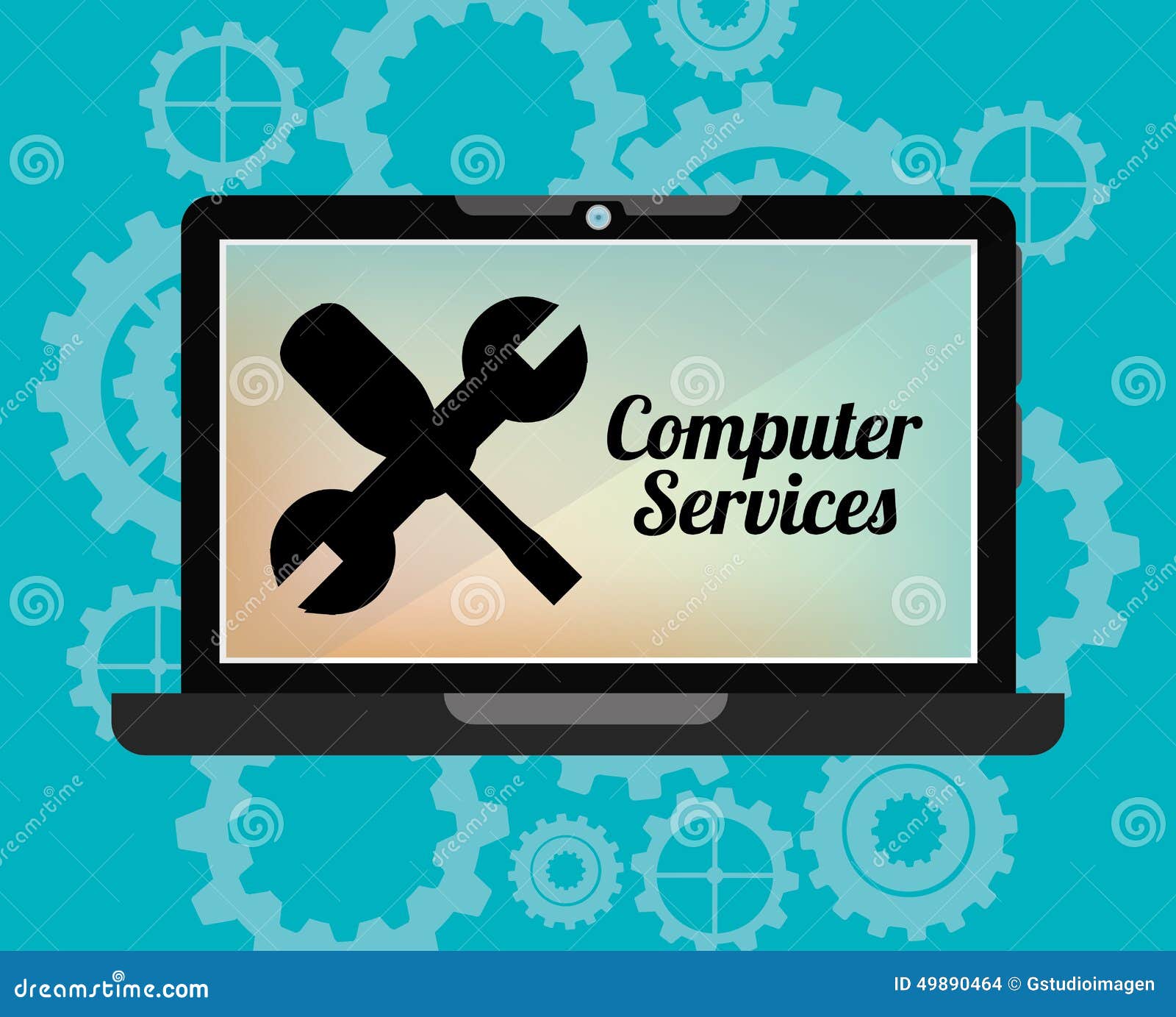 Computer service stock vector. Illustration of support - 49890464