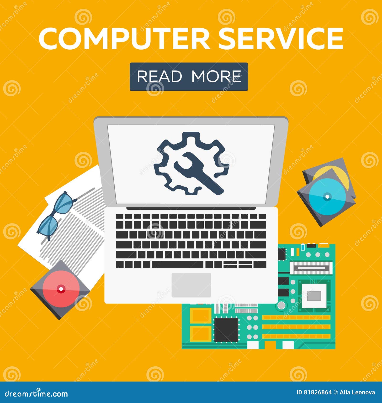 Computer Service Flat Illustration Concepts Set. Flat Design Concepts ... Computer Service Flat Illustration Concepts Set. Flat Design Concepts ...