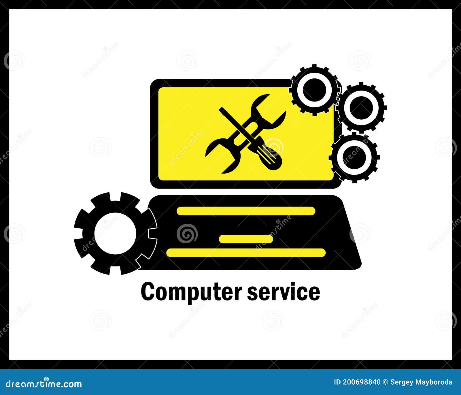 Computer service stock vector. Illustration of hardware - 200698840
