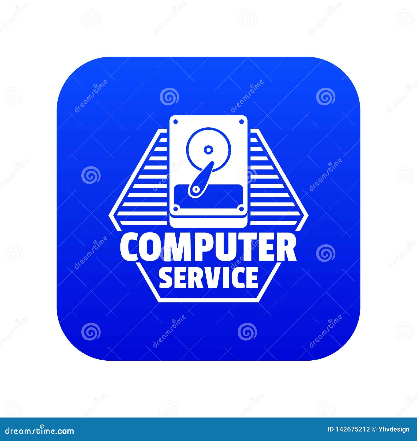 Computer Service Icon Blue Vector Stock Vector - Illustration of ...