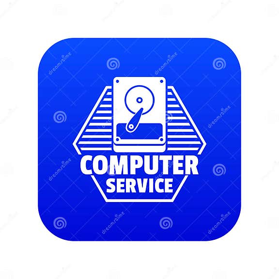 Computer Service Icon Blue Vector Stock Vector - Illustration of ...