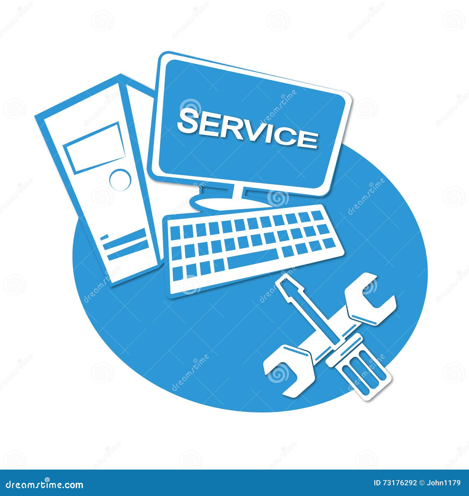 Computer service label stock vector. Illustration of computer - 73176292