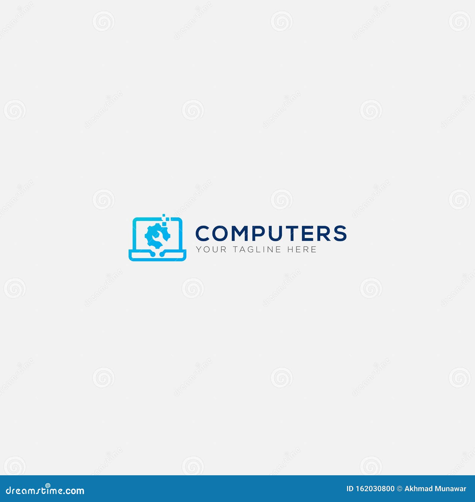 Computer Service Logo Design with Tool Setting Reparation Stock Vector ...