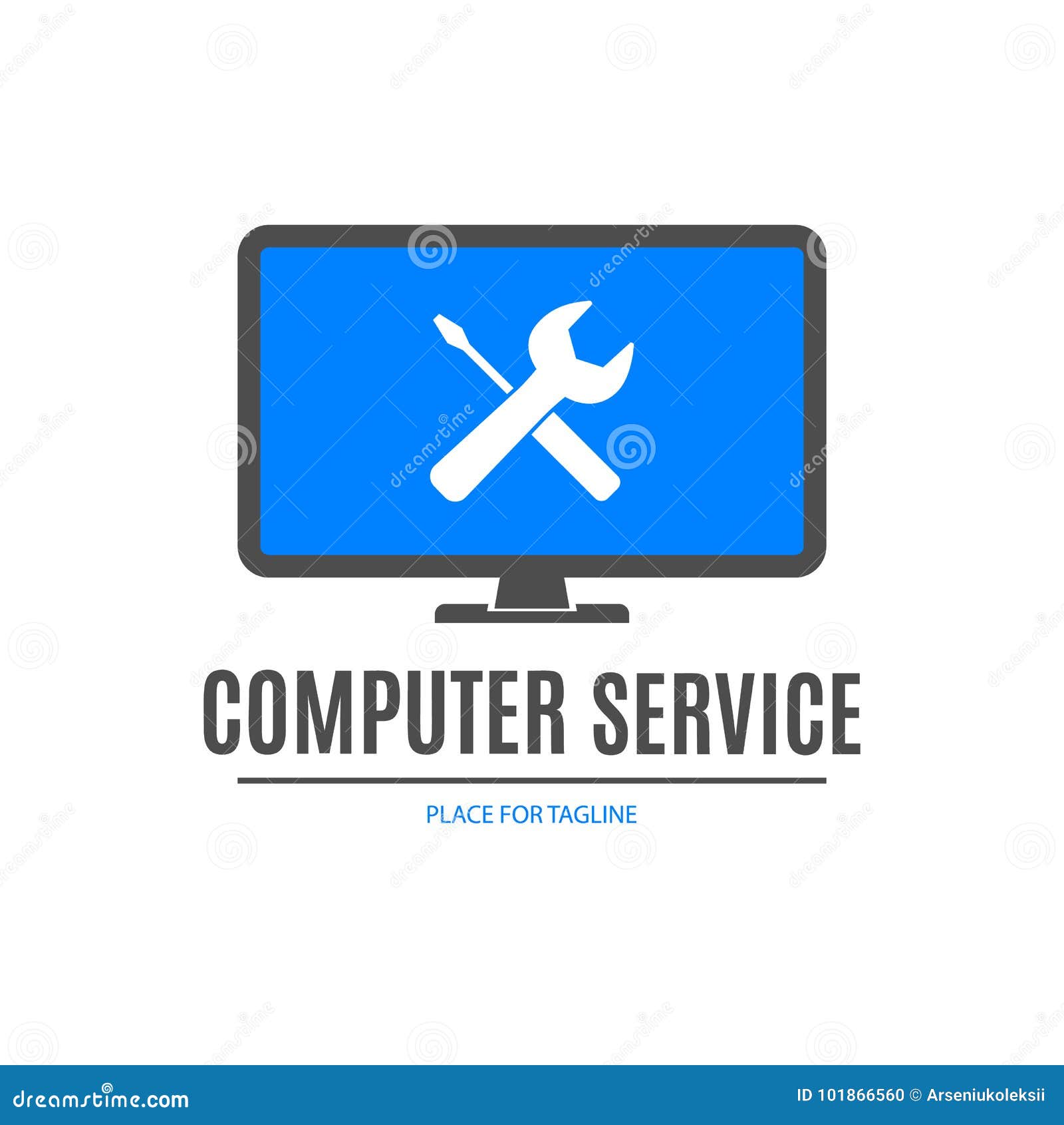 Computer service logo stock vector. Illustration of hardware - 101866560