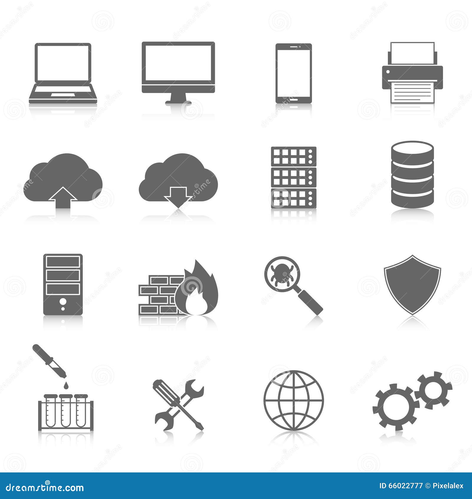 Computer Service and Maintain Icons Stock Vector - Illustration of ...