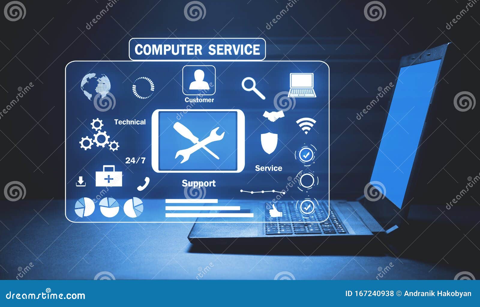 Computer Service. Repair Center Stock Photo - Image of network, support ...