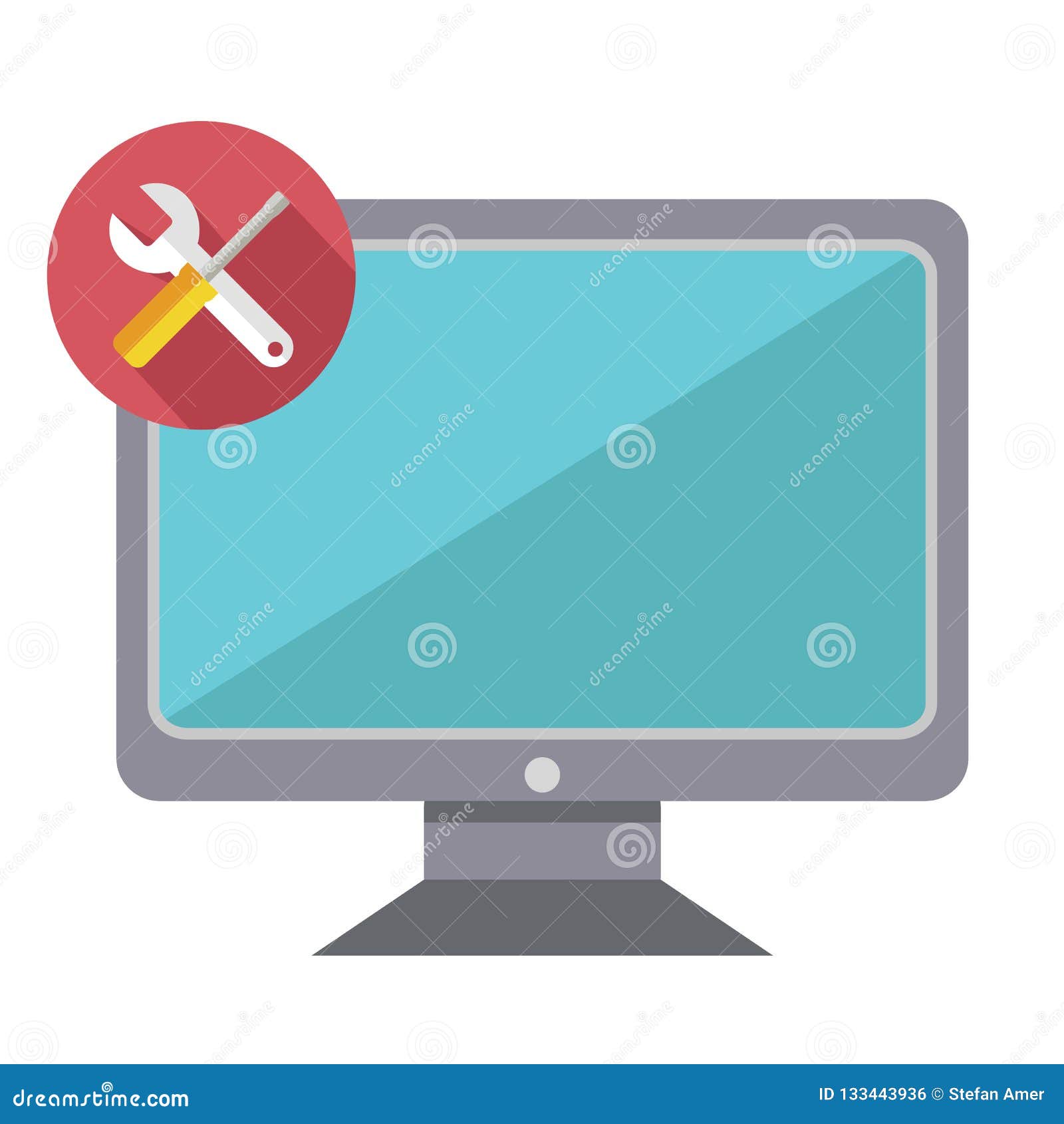 Computer Service, Repairing and Maintenance Stock Vector - Illustration ...