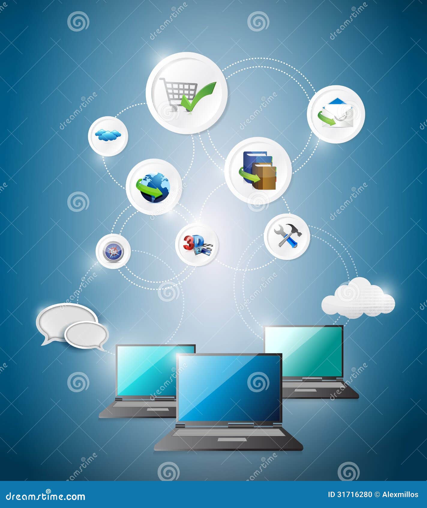 Computer Services Idea Conceptual Map Stock Illustration - Illustration ...