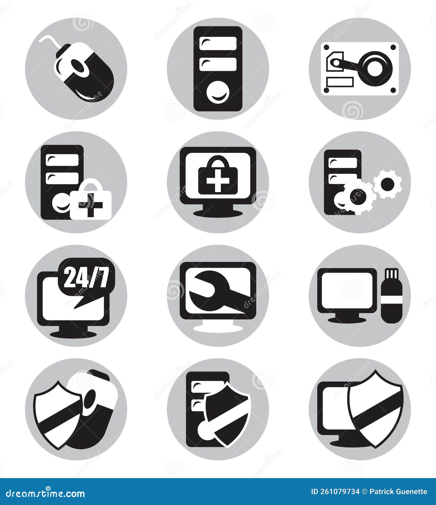 Computer services, icon stock vector. Illustration of file - 261079734
