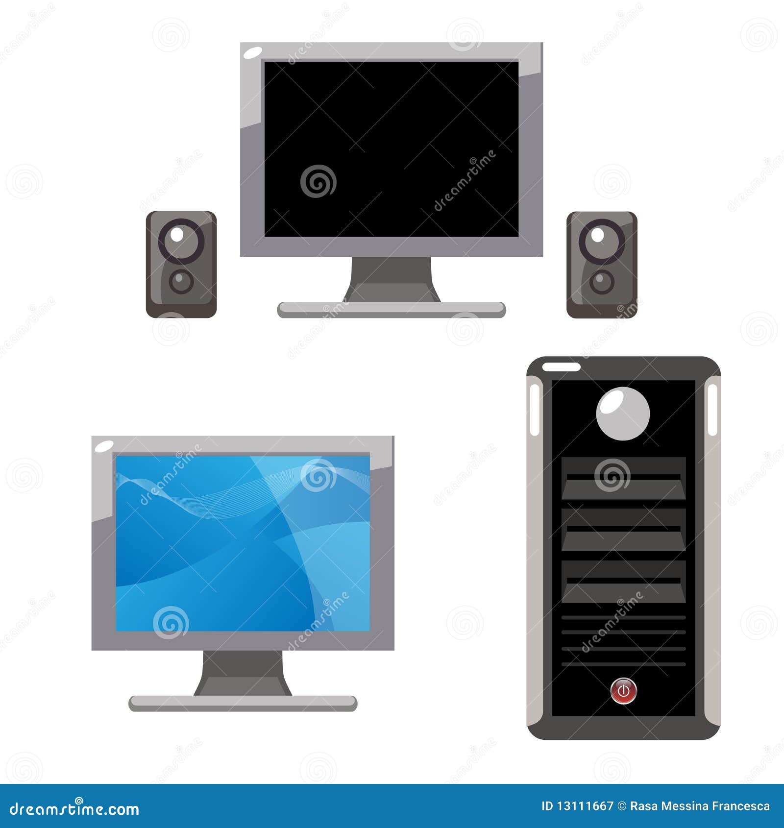 Computer set stock vector. Illustration of icon, store - 13111667