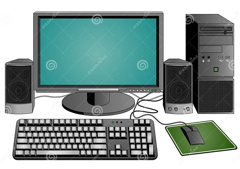 Computer set stock vector. Illustration of hardware, realistic - 16722957