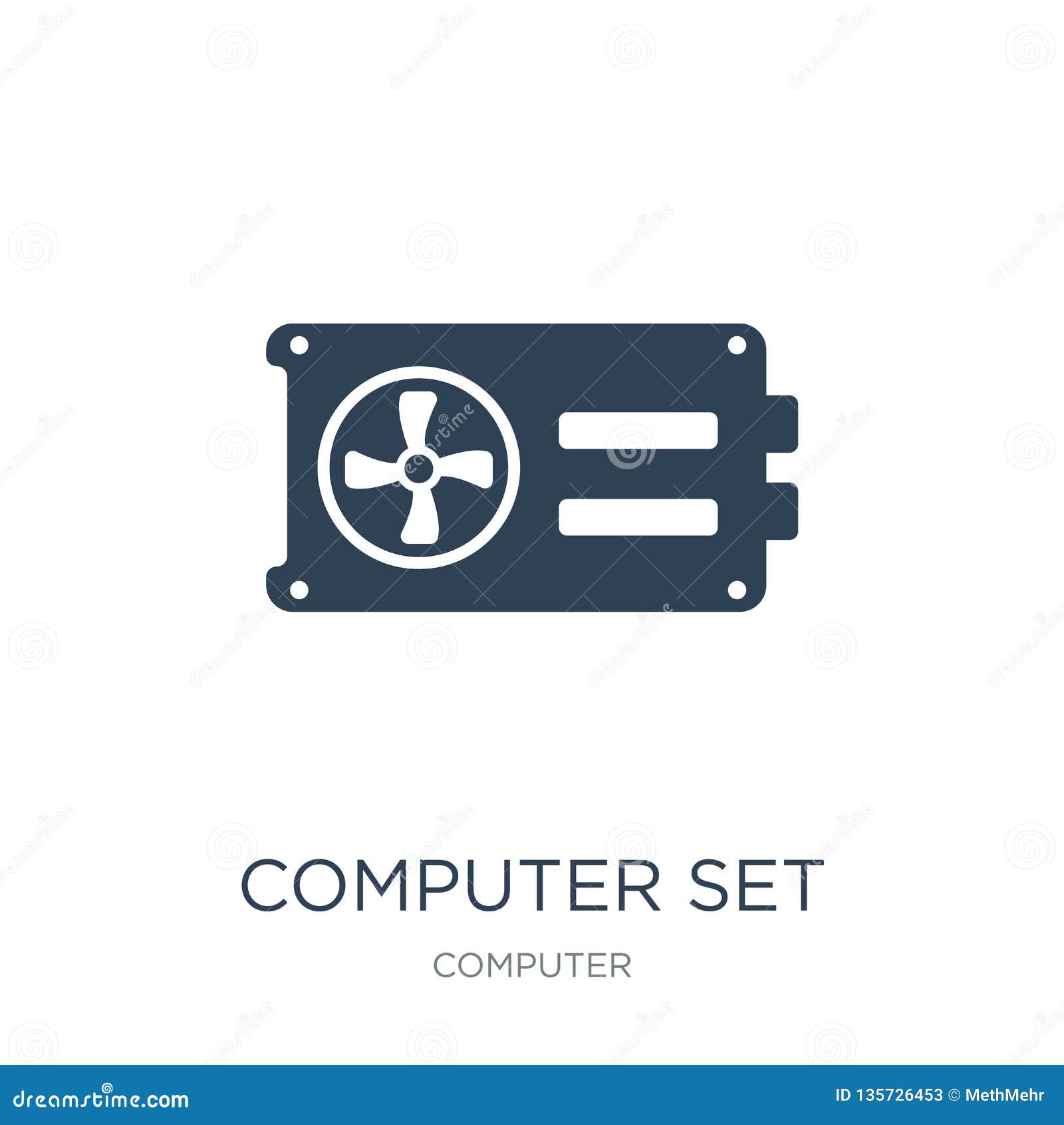 Computer Set Icon in Trendy Design Style. Computer Set Icon Isolated on ...