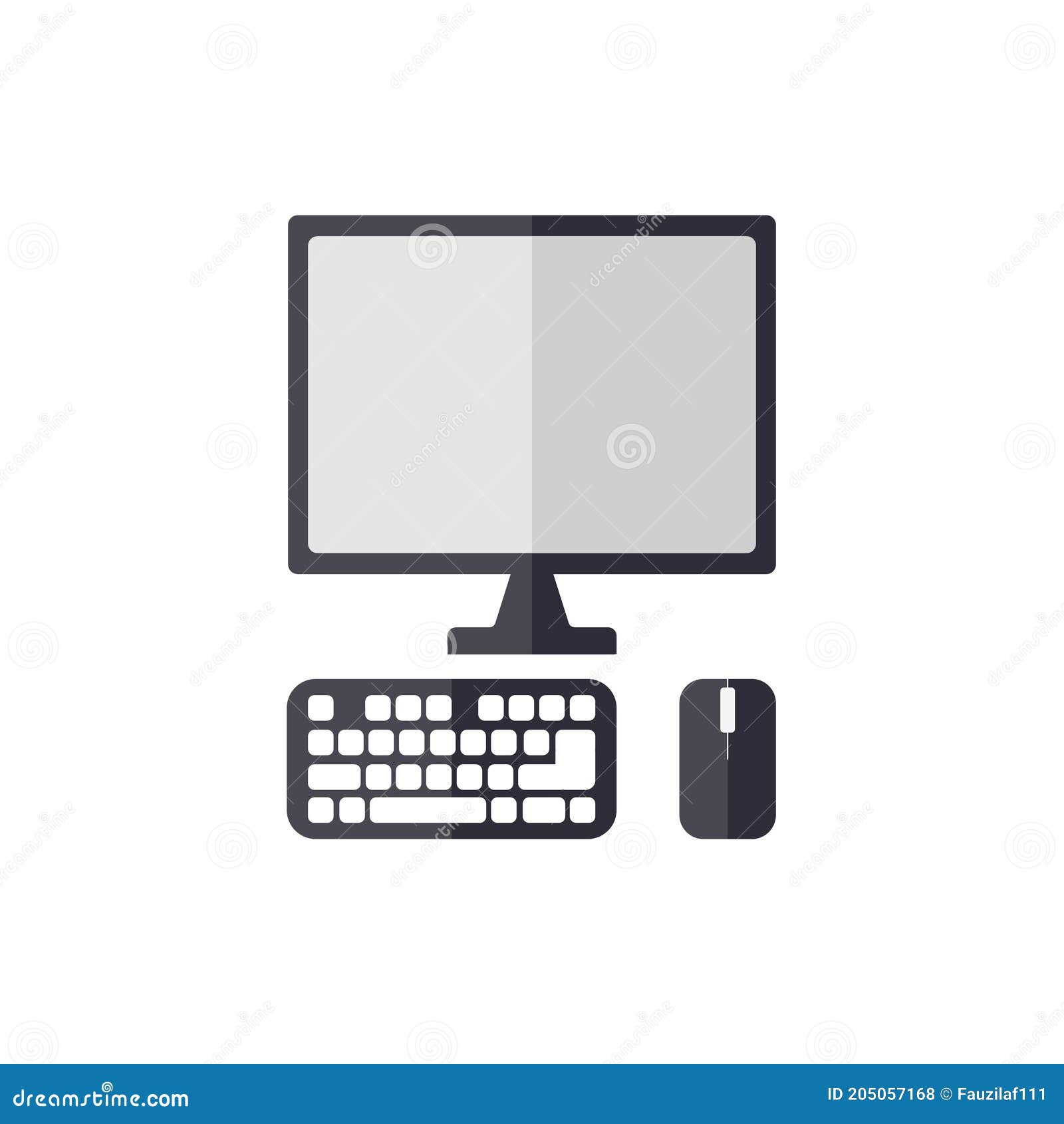 Computer Set Illustration with Grey Color Stock Photo - Illustration of ...