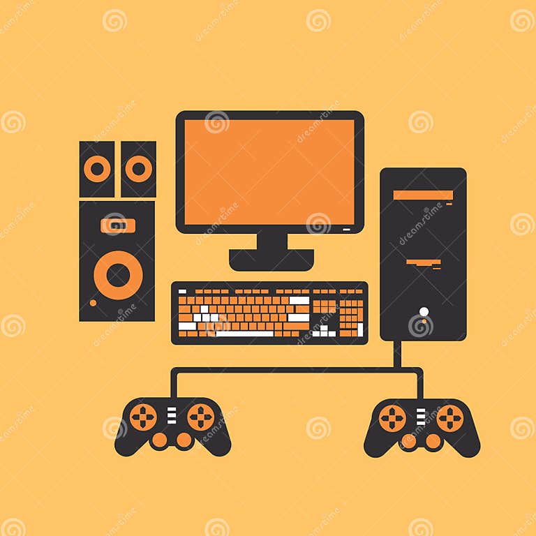 Computer Set. Vector Illustration Decorative Design Stock Vector ...