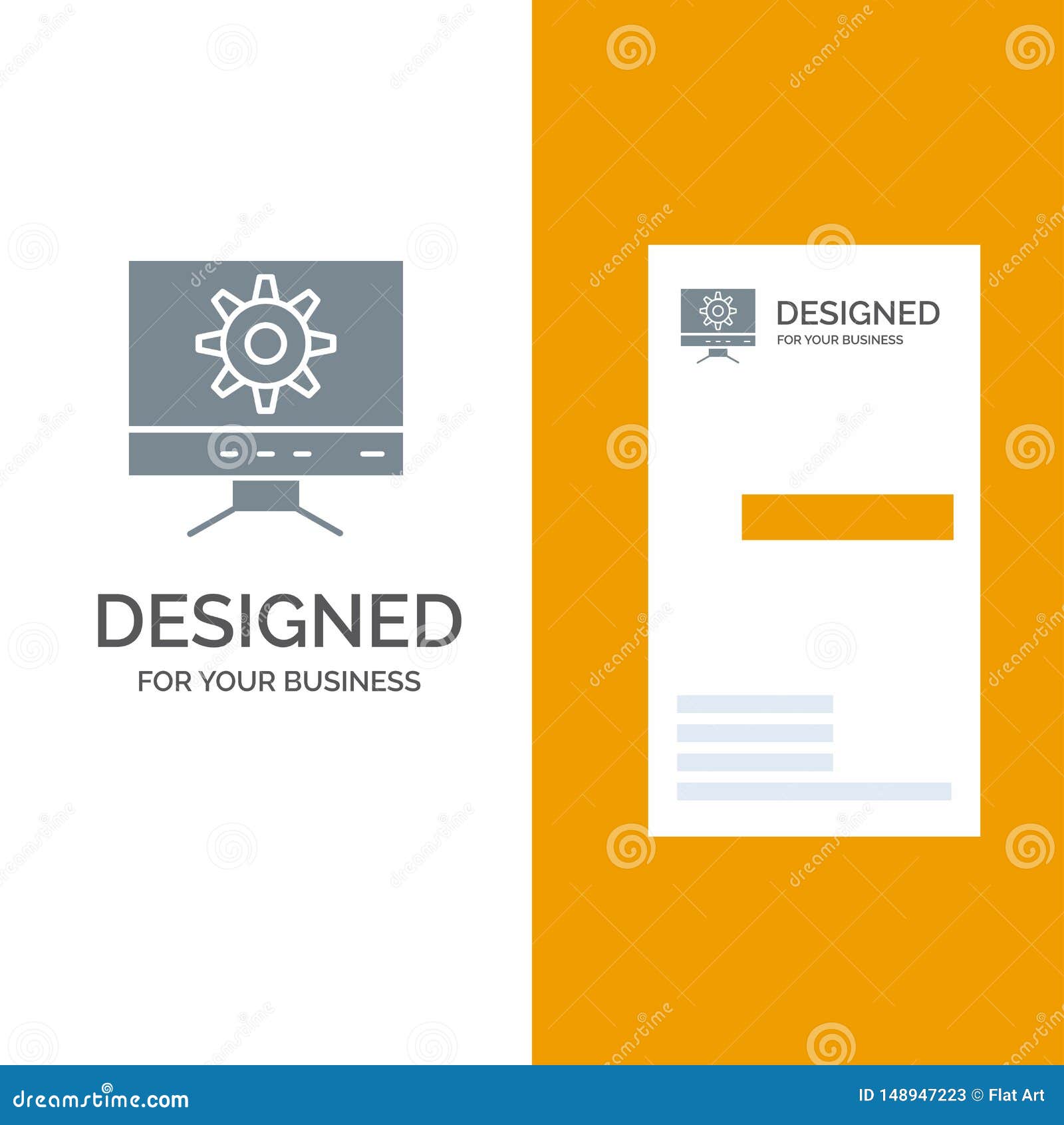 Computer, Setting, Design Grey Logo Design and Business Card Template ...