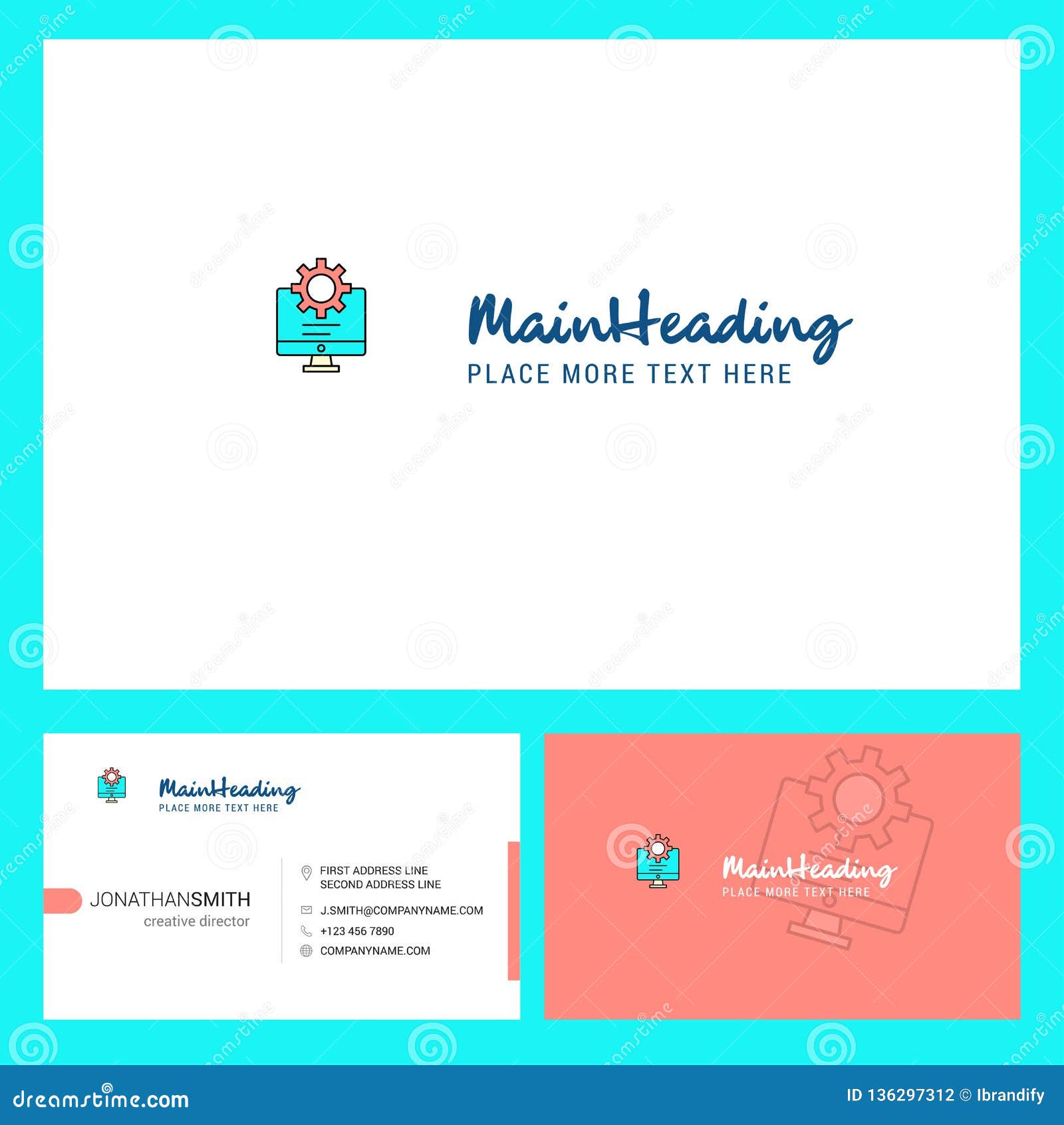 Computer Setting Logo Design with Tagline & Front and Back Busienss ...