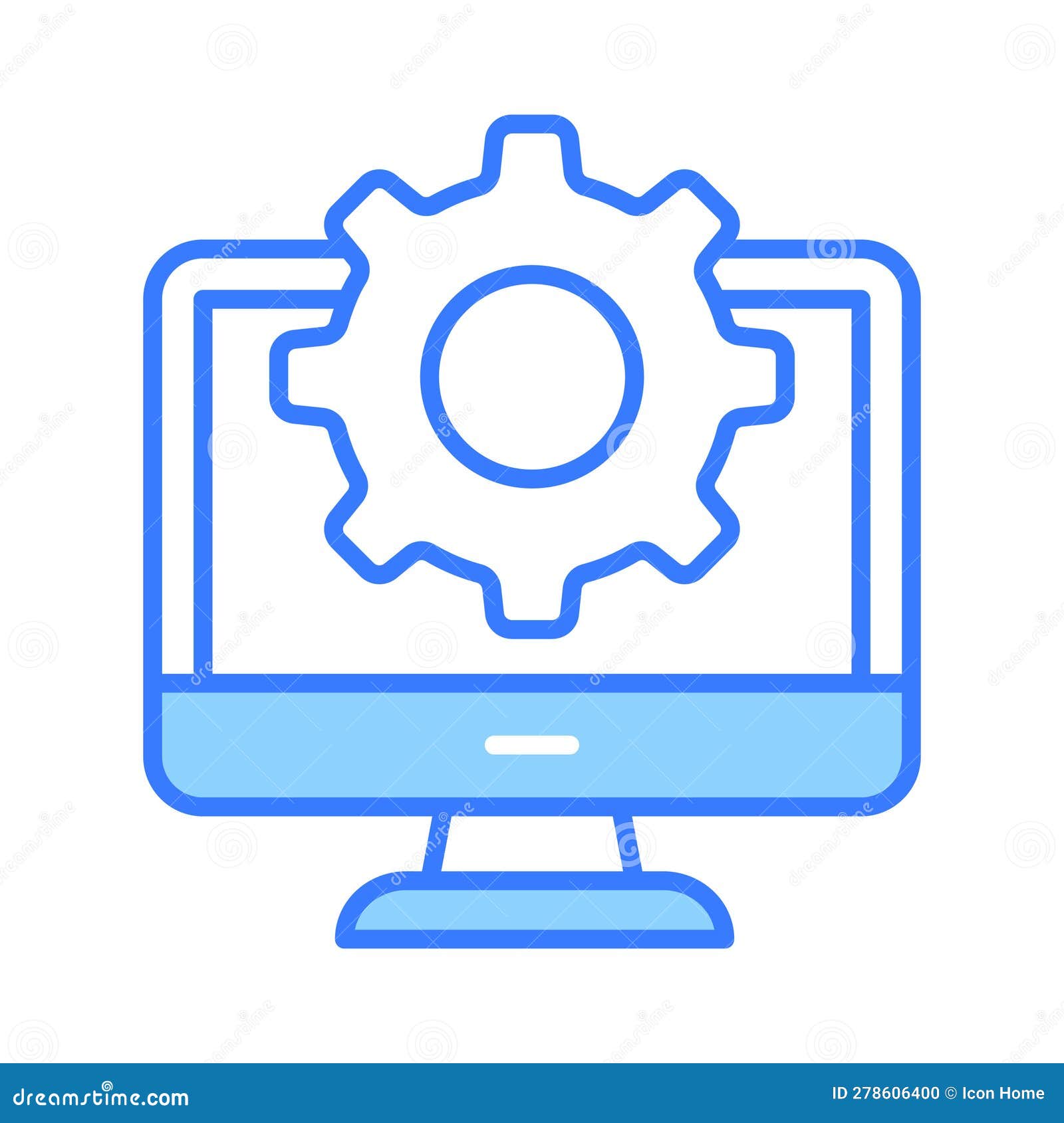 Computer Setting Vector Design In Trendy Style System Configuration