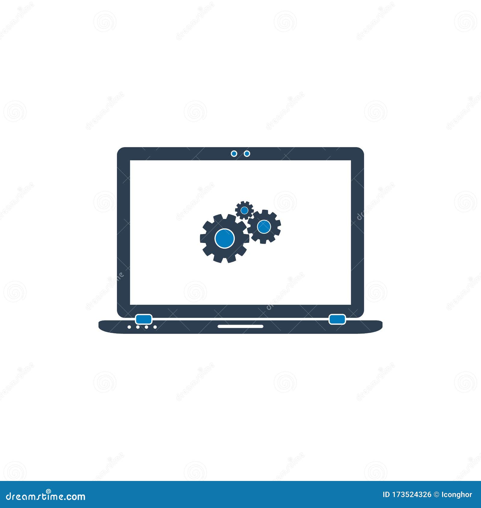 Computer Settings Icon. stock vector. Illustration of style - 173524326