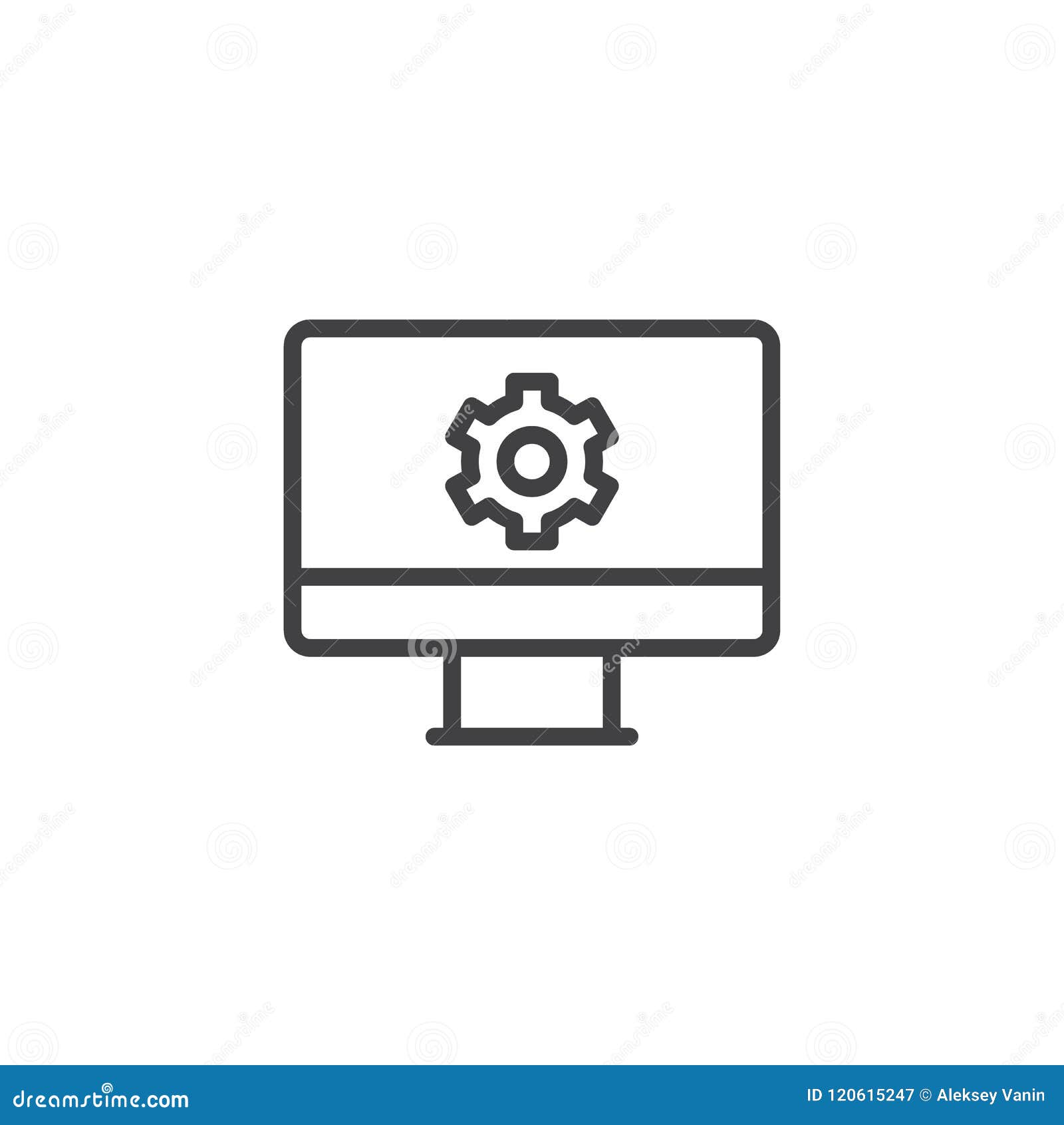 Computer Settings Icon. Gear Vector Simple Minimal 96x96 Pictogram ...