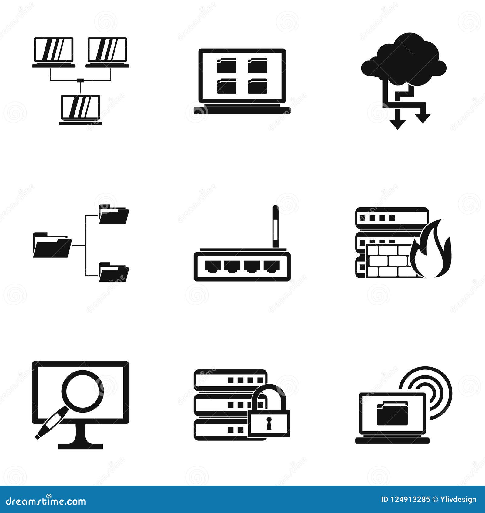 Computer Setup Icons Set, Simple Style Stock Illustration ...