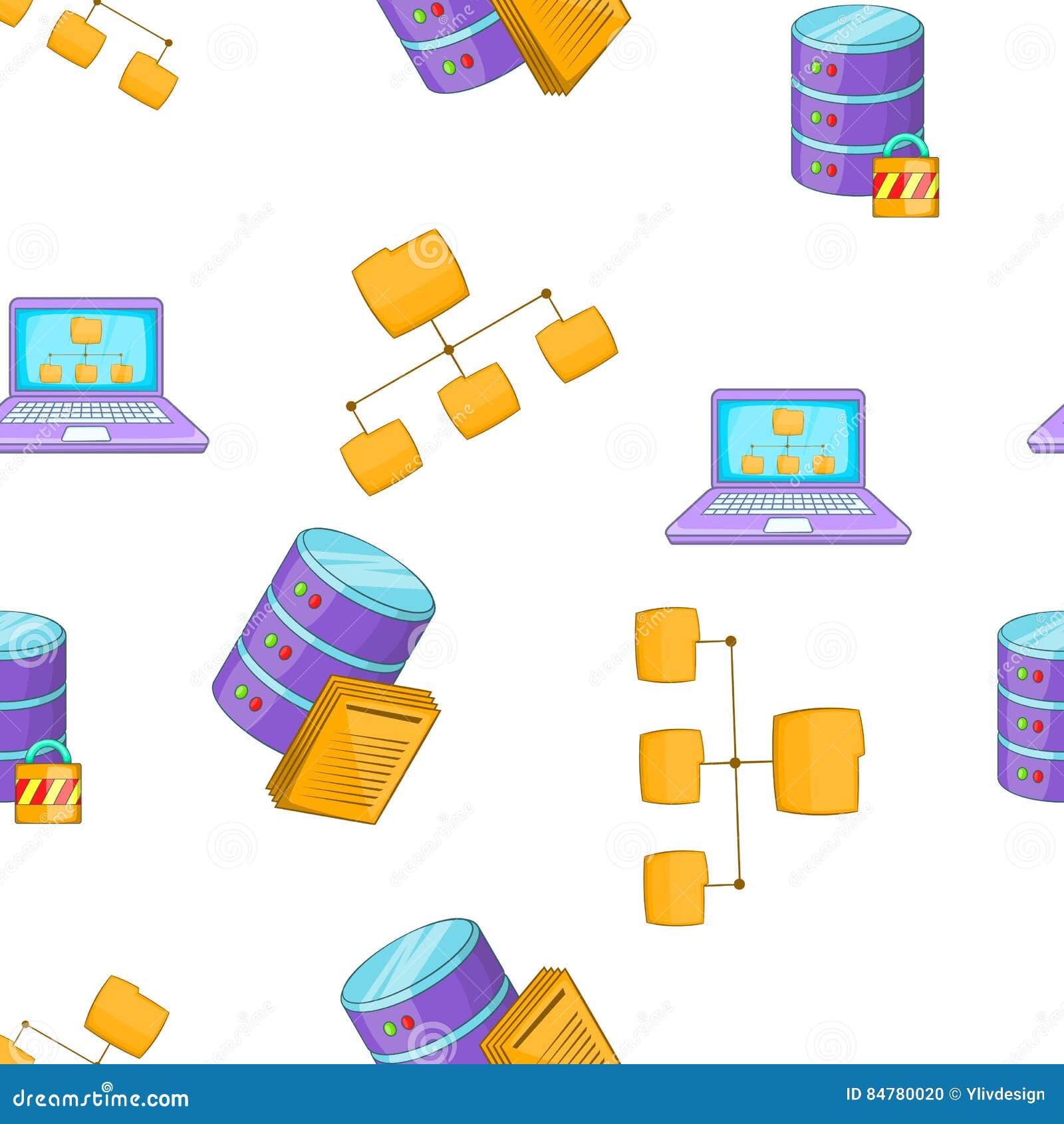 Computer Setup Pattern, Cartoon Style Stock Vector - Illustration of ...