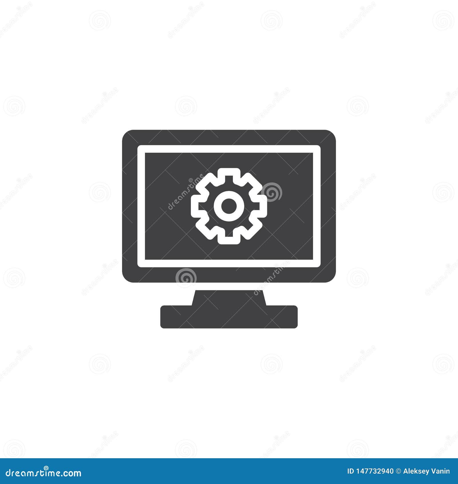 Computer setup vector icon stock vector. Illustration of service ...