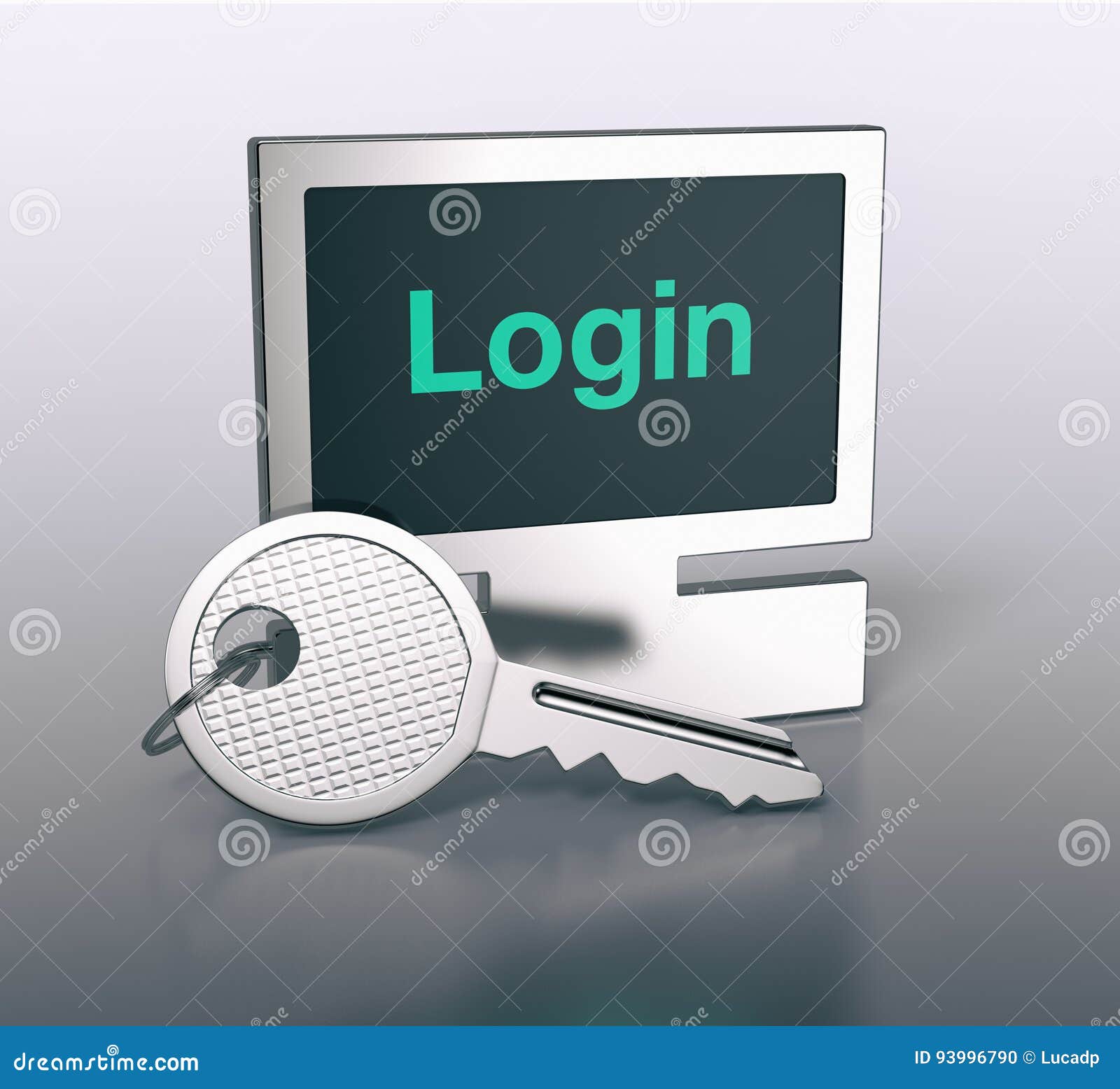 Computer shaped keyring stock illustration. Illustration of login ...
