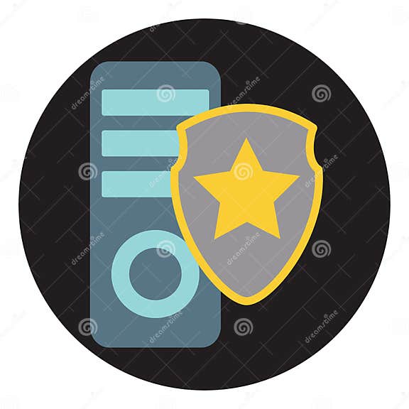 Computer shield, icon stock vector. Illustration of shield - 261079388