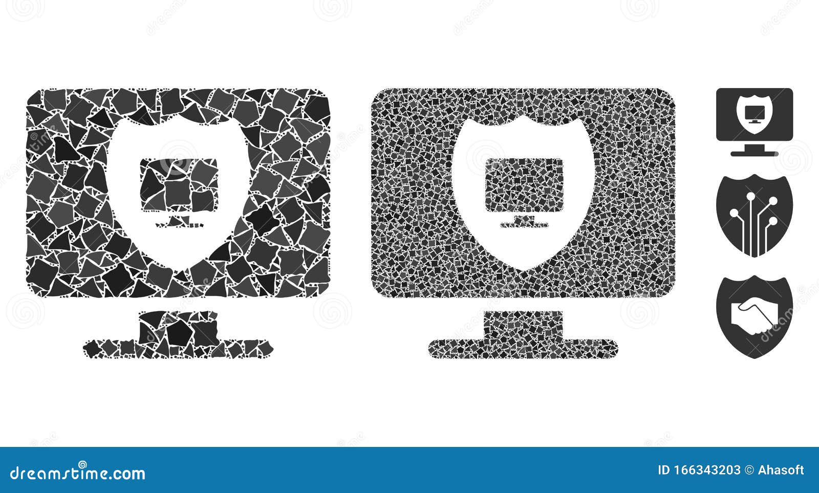 Computer Shield Mosaic Icon of Bumpy Parts Stock Vector - Illustration ...