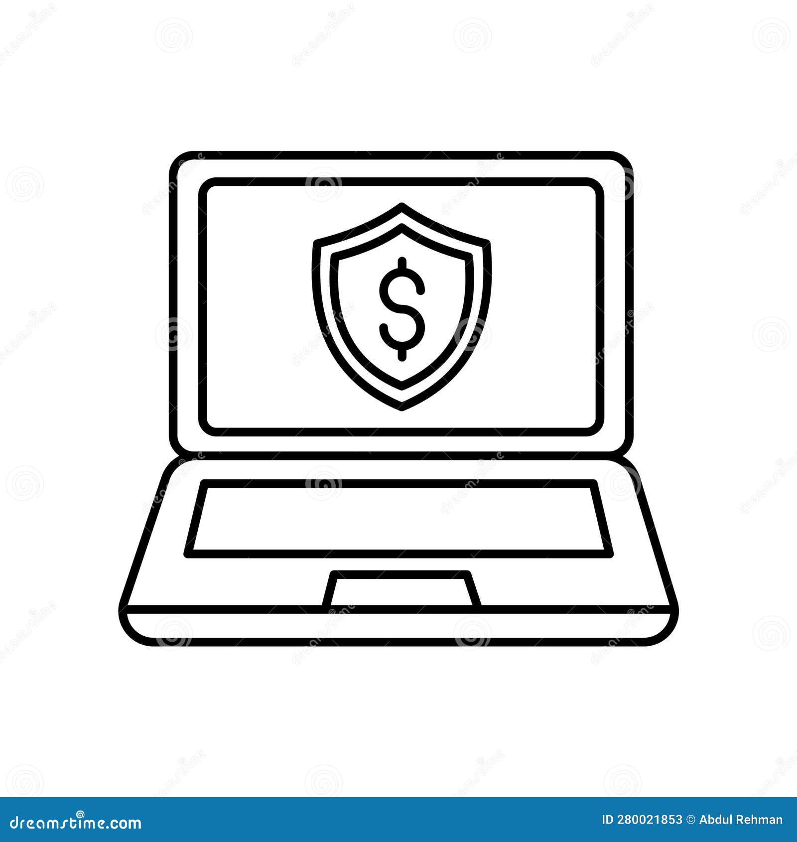 Computer Shield Outline with Colors Fill Vector Icon that Can Easily ...