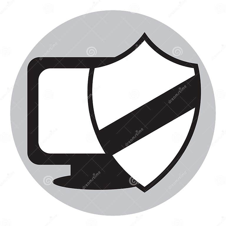 Computer Shield Protection, Icon Stock Vector - Illustration of ...