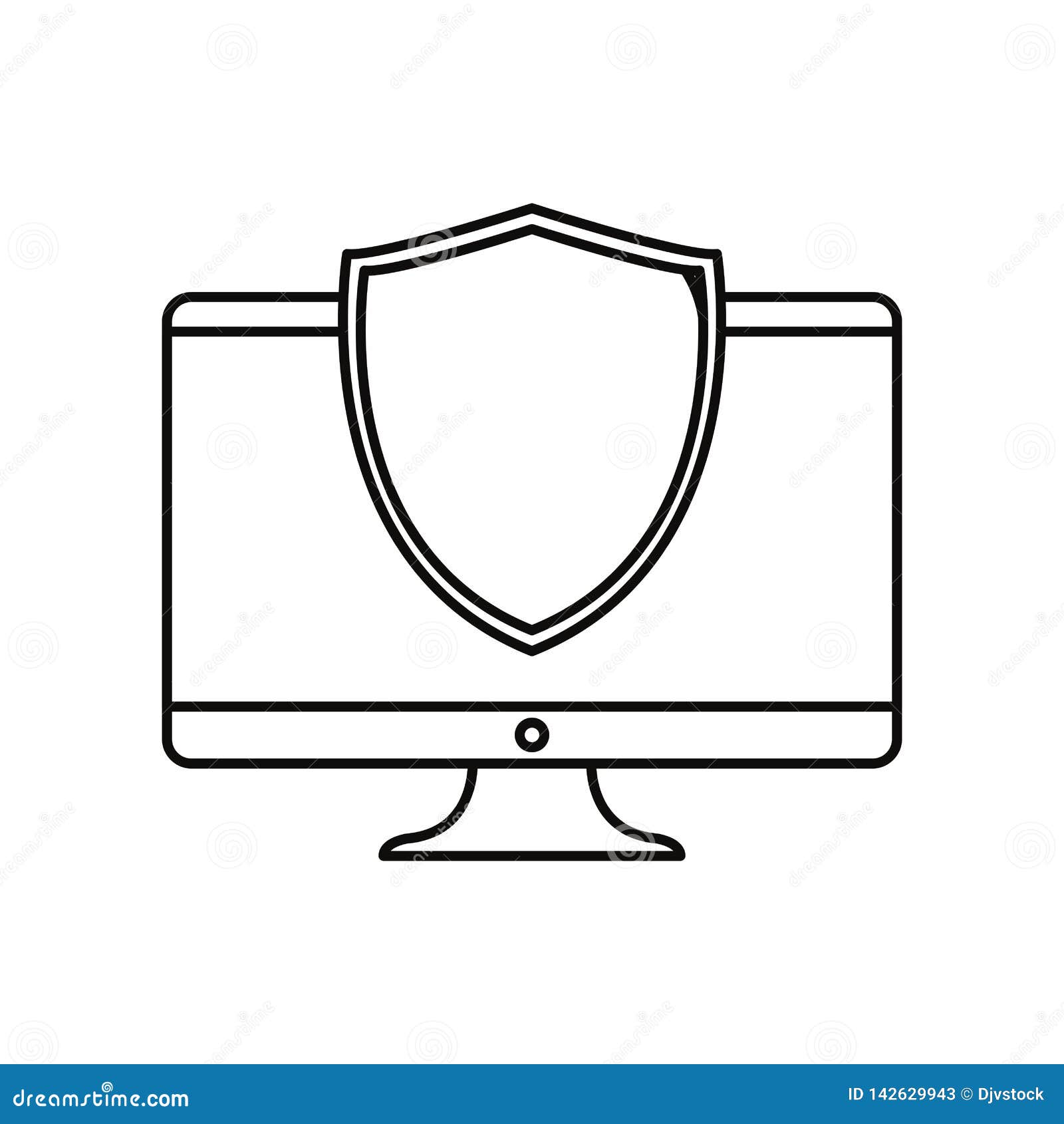Computer Shield Protection on White Background Stock Vector ...