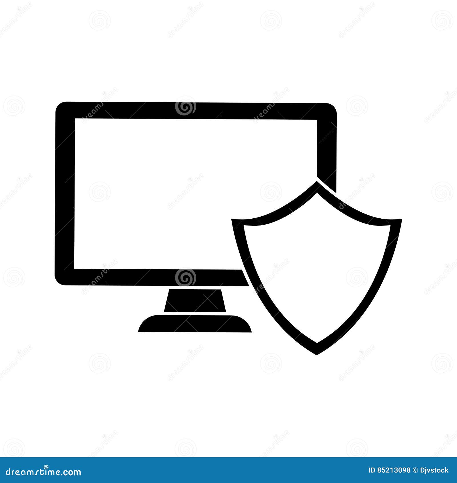 Computer Shield Server Banner Icon Stock Illustration - Illustration of ...