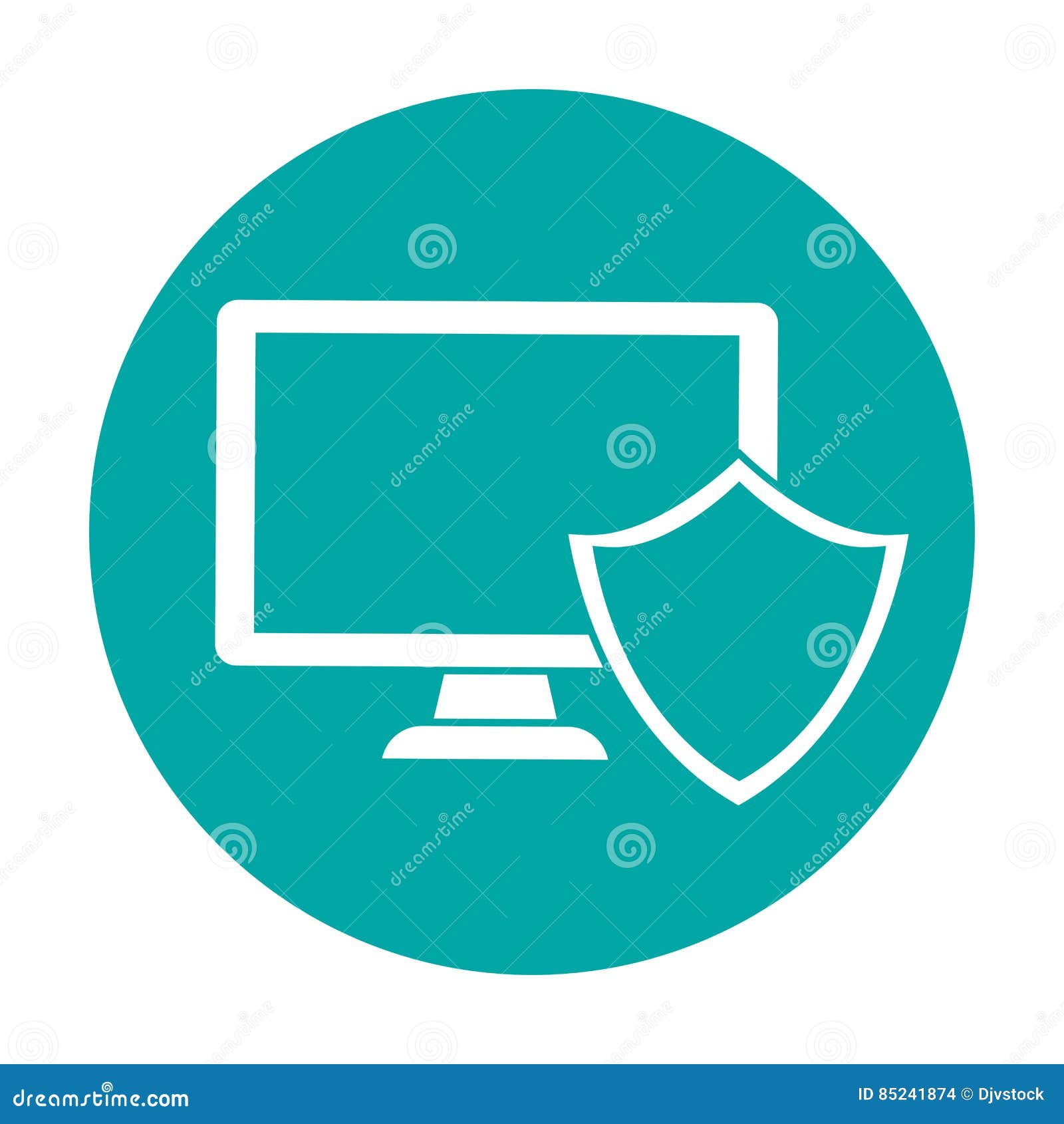 Computer Shield Server Banner Icon Stock Illustration - Illustration of ...