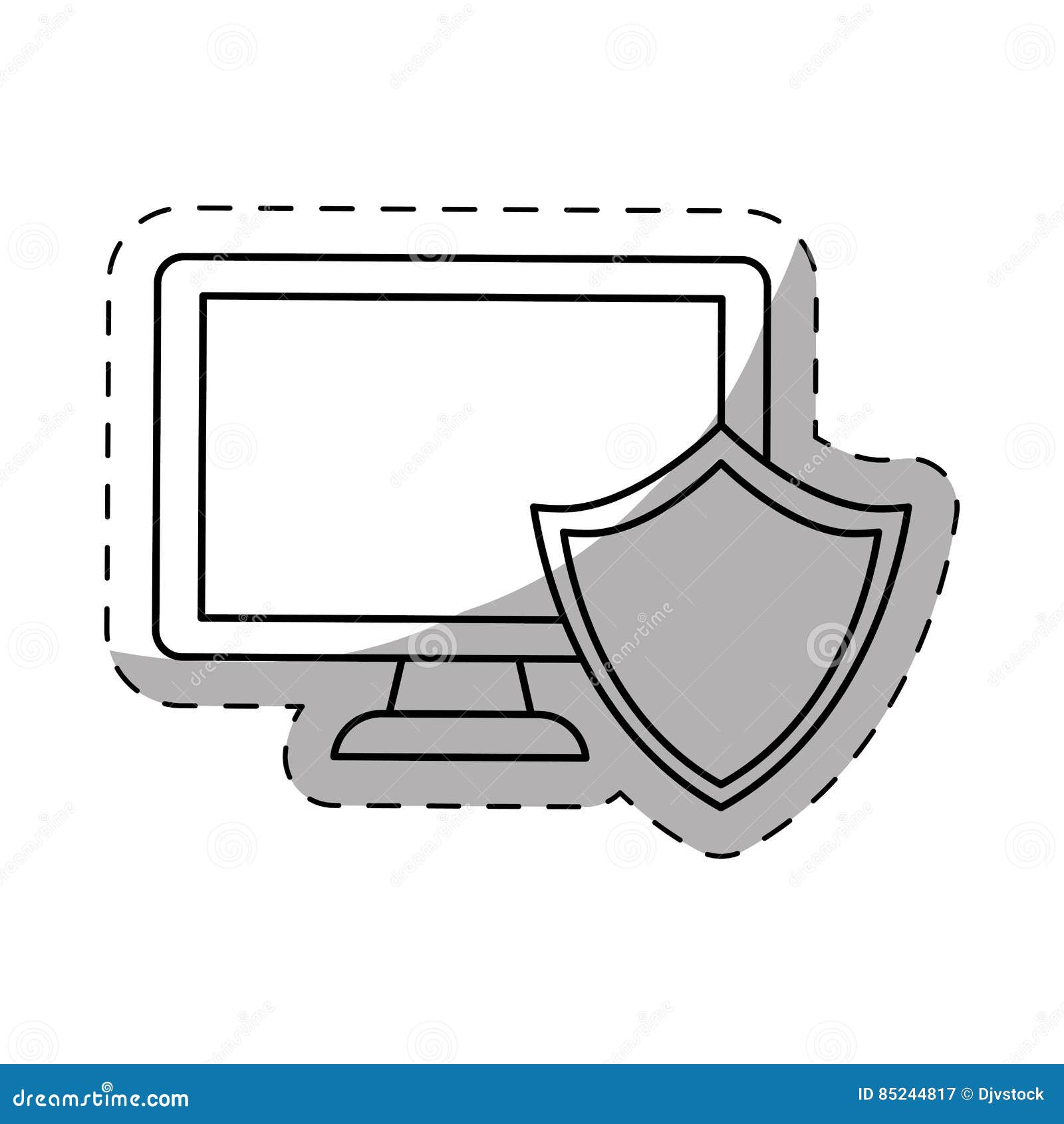Computer Shield Server Banner Icon Stock Illustration - Illustration of ...