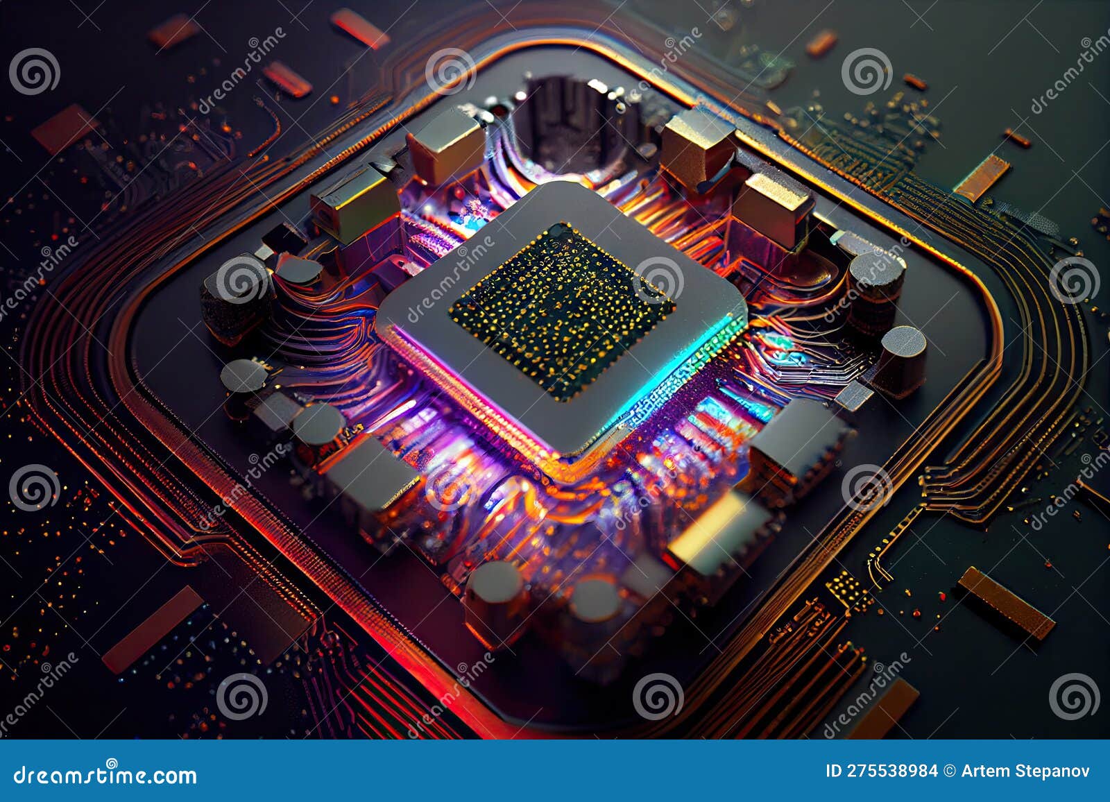 Computer Ship Macro Photo, Electronic Chip, Motherboard Part, Abstract ...
