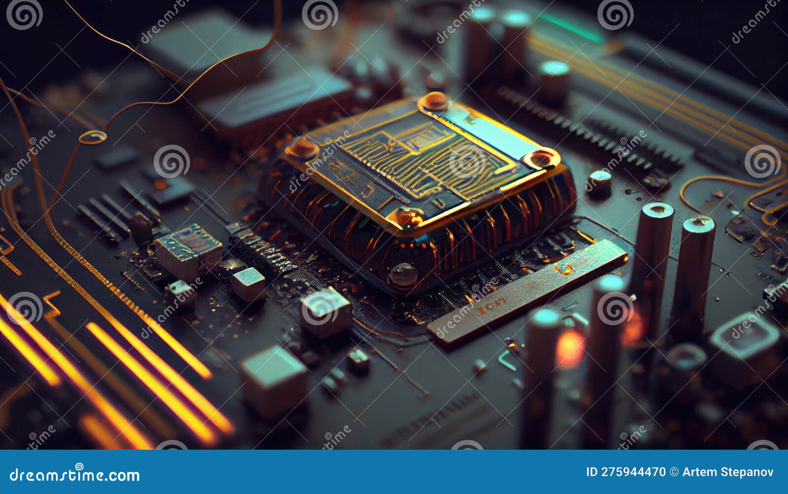 Computer Ship Macro Photo, Electronic Chip, Motherboard Part, Abstract ...