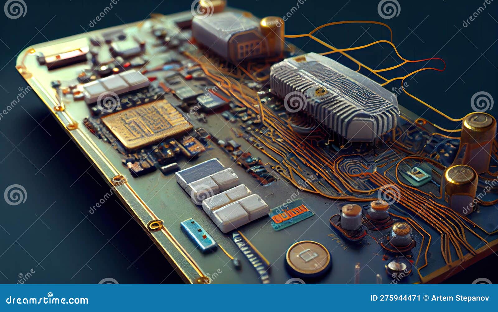 Computer Ship Macro Photo, Electronic Chip, Motherboard Part, Abstract ...