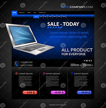 Computer shop web page stock vector. Illustration of banner - 22830806