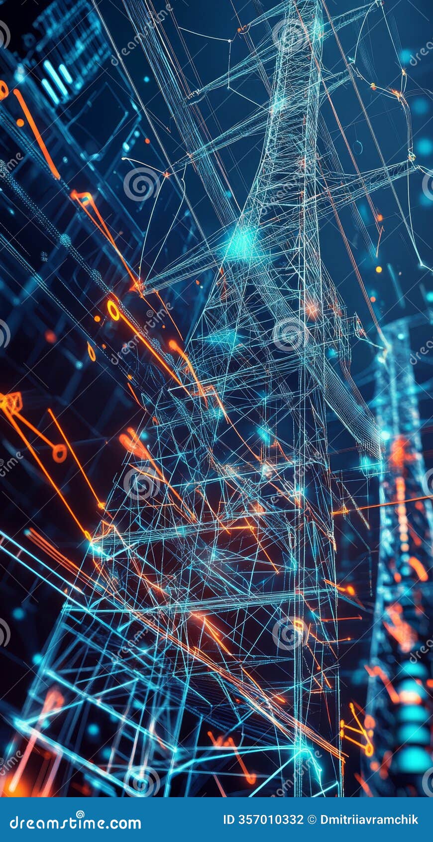 A Computer Showing a CAD Electrical Project with a Power Grid Layout ...