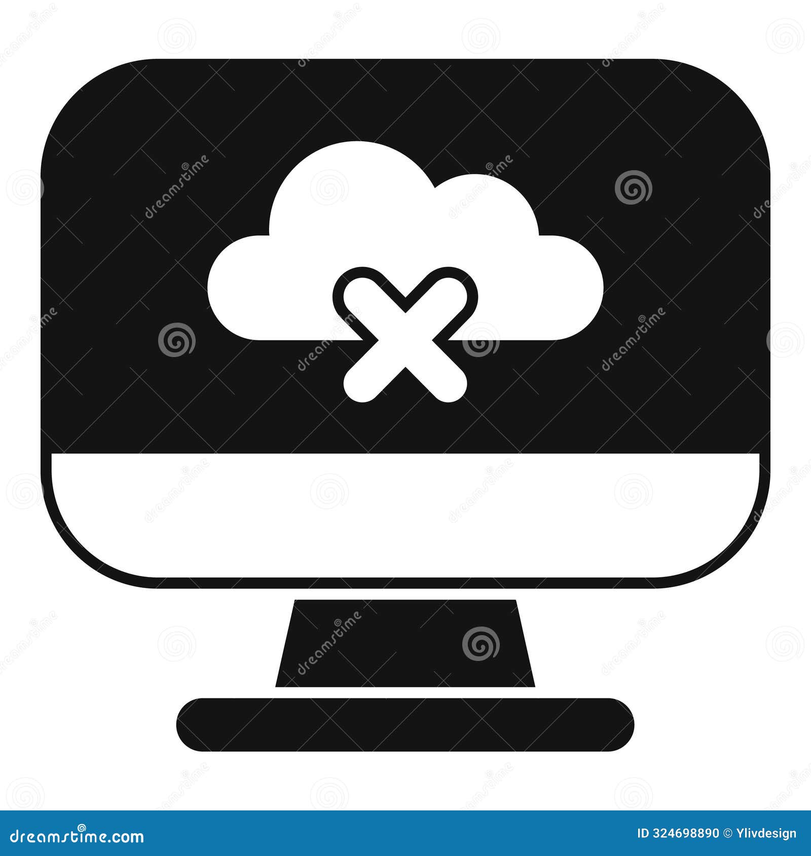 Computer Showing Cloud Storage Service Disconnection Icon Stock ...