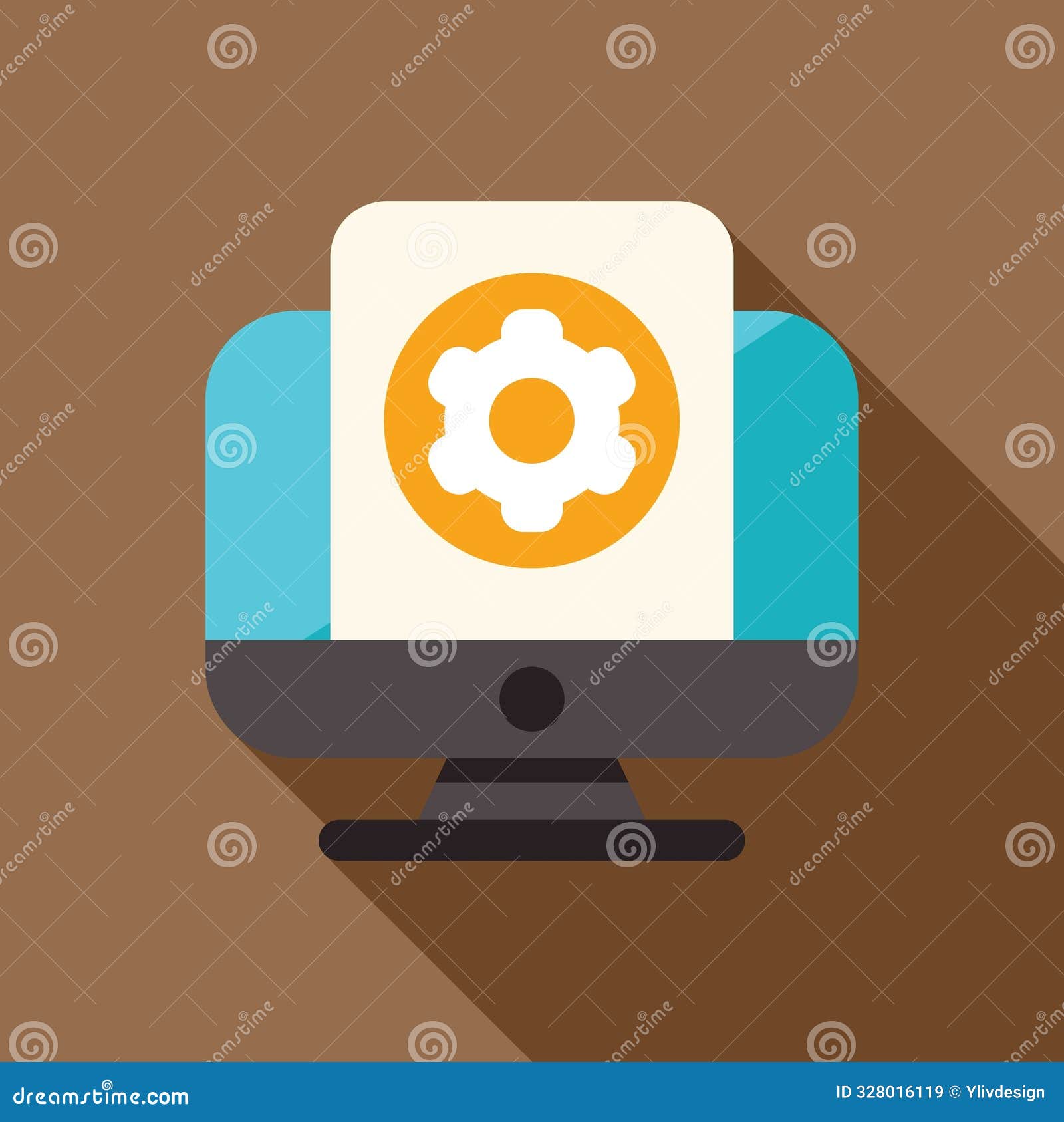 Computer Showing Configuration Settings on Screen Stock Illustration ...