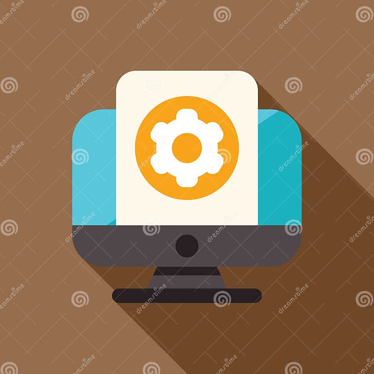 Computer Showing Configuration Settings on Screen Stock Illustration ...
