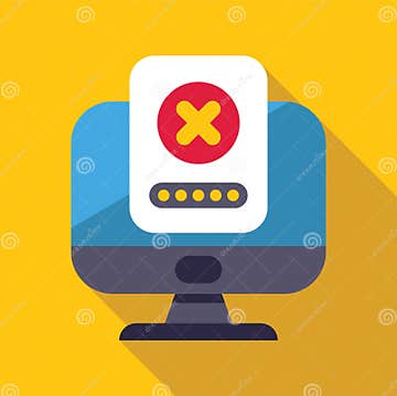 Computer Showing Error Message with Password Input Field Stock Vector - Illustration of ...